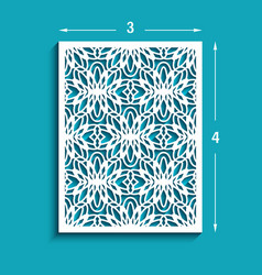 Rectangle panel with cutout lace pattern Vector Image