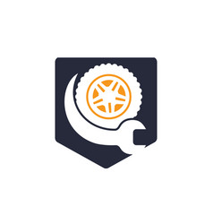 Tire repair shop logo design Royalty Free Vector Image