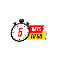 10 days to go countdown timer clock icon time Vector Image