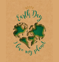 Earth day vintage green lettering quote sign Vector Image