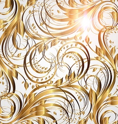 Gold seamless floral background Royalty Free Vector Image
