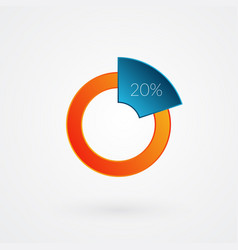 20 percent pie chart on transparent background Vector Image