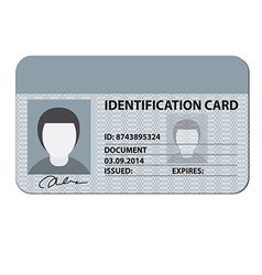 Plastic id cards personal registration form card Vector Image