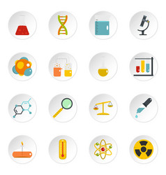 Chemical laboratory icons many colors set Vector Image