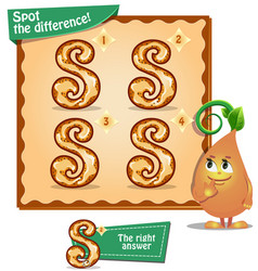 Spot the difference letters o Royalty Free Vector Image