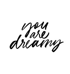 Dream - handwritten lettering word Royalty Free Vector Image