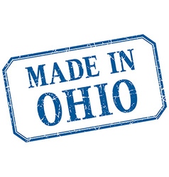 Ohio - made in blue vintage isolated label Vector Image