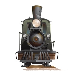 Train locomotive front view vintage transport Vector Image