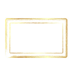Simple double line rectangle frame from gold Vector Image