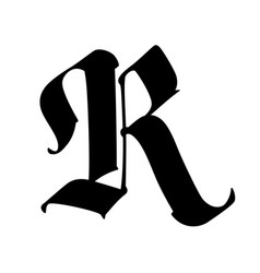 Letter r in gothic style alphabet the symbol Vector Image