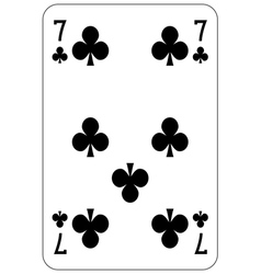 Poker playing card 7 spade Royalty Free Vector Image