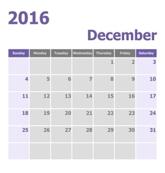 Calendar year 2016 Royalty Free Vector Image - VectorStock