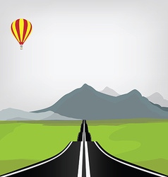 Summer landscape with trees mountains and hills Vector Image