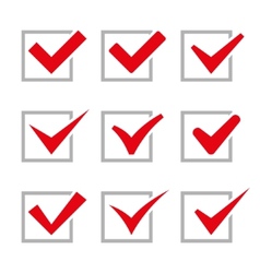 Red Painted Ticks Check Marks Royalty Free Vector Image