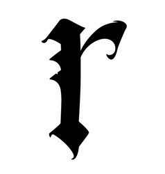 Letter r in the gothic style old alphabet Vector Image
