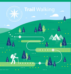 Cartoon of forest background with dirt road Vector Image