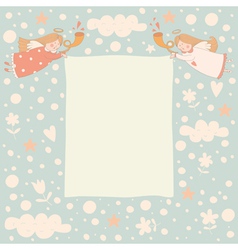 Text frame with two angels Royalty Free Vector Image