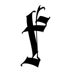 Letter p in the gothic style alphabet Royalty Free Vector