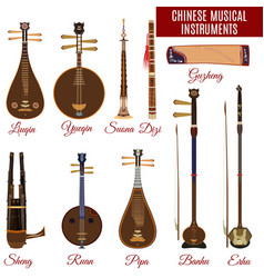 Set stringed musical instruments collection Vector Image