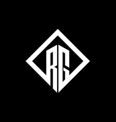 Rg logo monogram with sword element ribbon design Vector Image