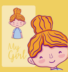 My girl cartoon Royalty Free Vector Image - VectorStock