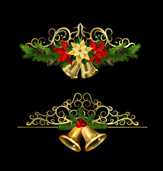 Christmas bells with tree Royalty Free Vector Image