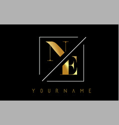 Ne letter logo with cutted and intersected design Vector Image