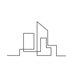 Abstract architecture as continuous lines drawing Vector Image