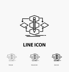 Algorithm design method model process flat icon Vector Image