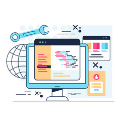 Ui design concept with character and text Vector Image