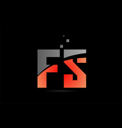Alphabet letter combination fs f s with grunge Vector Image