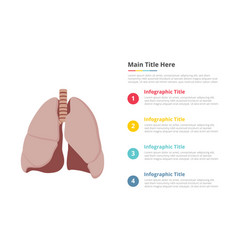 Human lungs infographics template with 4 points Vector Image
