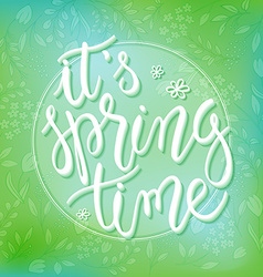 Spring time concept of card with blooming flowers Vector Image