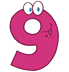 Number Nine Cartoon Mascot Character Royalty Free Vector