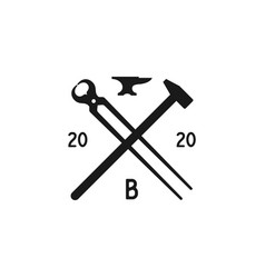 Hammer logo emblem vintage design Royalty Free Vector Image