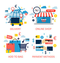 E-commerce banner horizontal set Royalty Free Vector Image