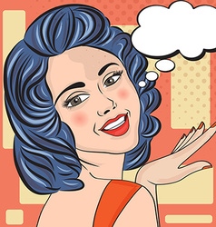 Pop art woman comic woman with speech bubble Vector Image
