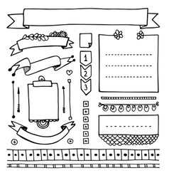 Hand drawing black and white weekly planner Vector Image