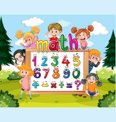 Counting number 0 to 9 for kids Royalty Free Vector Image