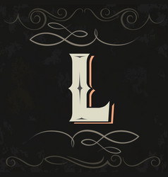 Retro style western letter design letter d Vector Image