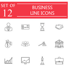 Finance line icon set business symbols collection Vector Image