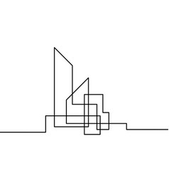Abstract architecture as continuous lines drawing Vector Image