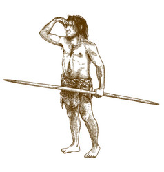 Caveman and angry cavewoman Royalty Free Vector Image