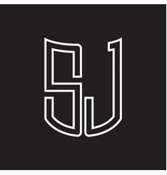 Sj logo monogram with emblem style isolated Vector Image