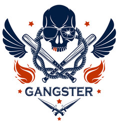 Gangster emblem logo or tattoo with aggressive Vector Image