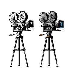 Retro photo camera with vignette Royalty Free Vector Image