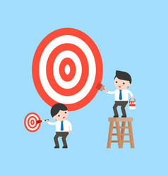 Businessman paint their target big and small Vector Image