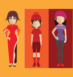 People avatar with full body and torso variations Vector Image