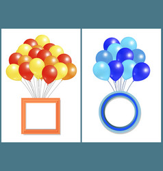 Bunch helium colorful air balloons isolated Vector Image