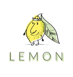 Cartoon lemon mascot character Royalty Free Vector Image